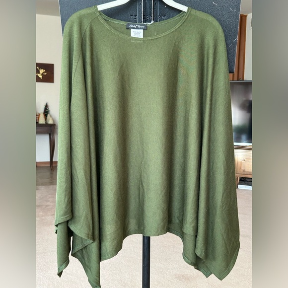 Slinky Brand | Sweaters | Leightweight Poncho In Green | Poshmark